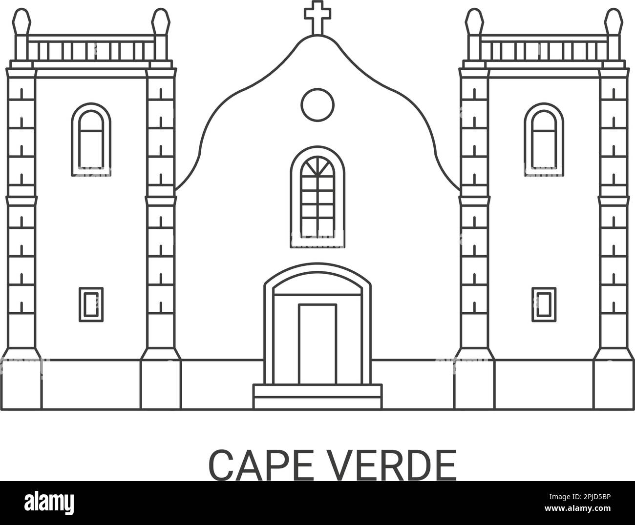 Cape Verde travel landmark vector illustration Stock Vector Image & Art ...