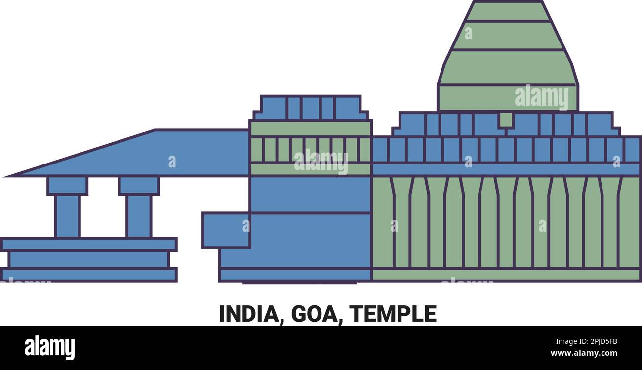 India, Goa, Travels Landsmark travel landmark vector illustration Stock ...
