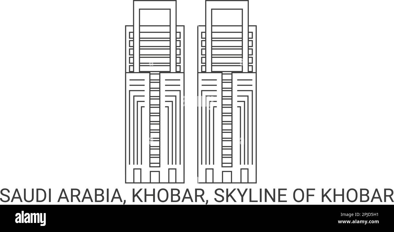 Saudi Arabia, Khobar, Skyline Of Khobar, travel landmark vector ...