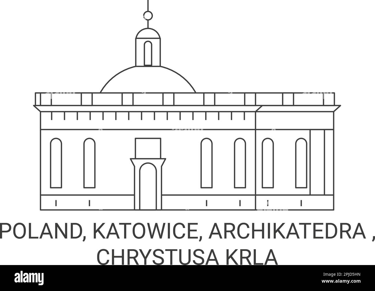 Poland, Katowice, Archikatedra , Chrystusa Krla travel landmark vector ...