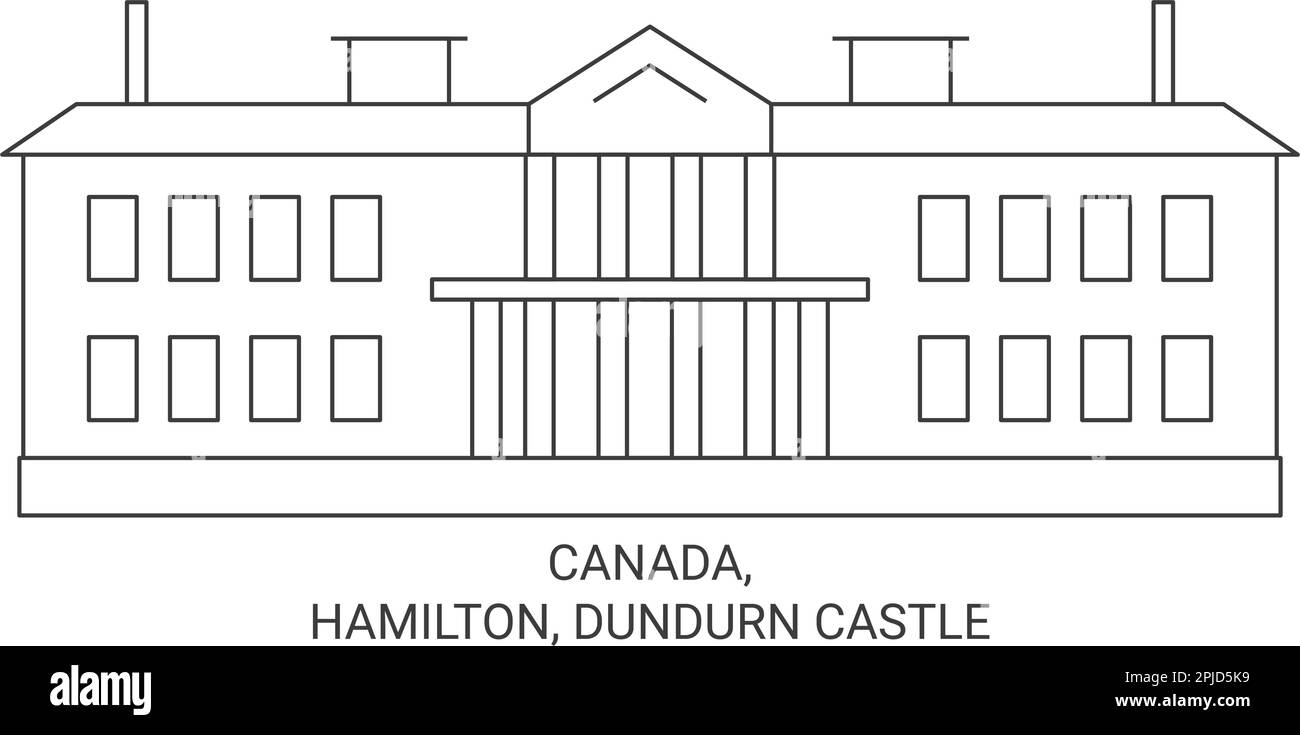 Canada, Hamilton, Dundurn Castle travel landmark vector illustration ...