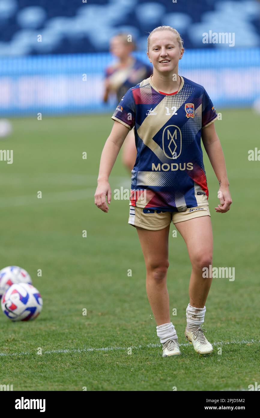 Murphy Agnew of the Jets warms up before the match between Sydney and ...