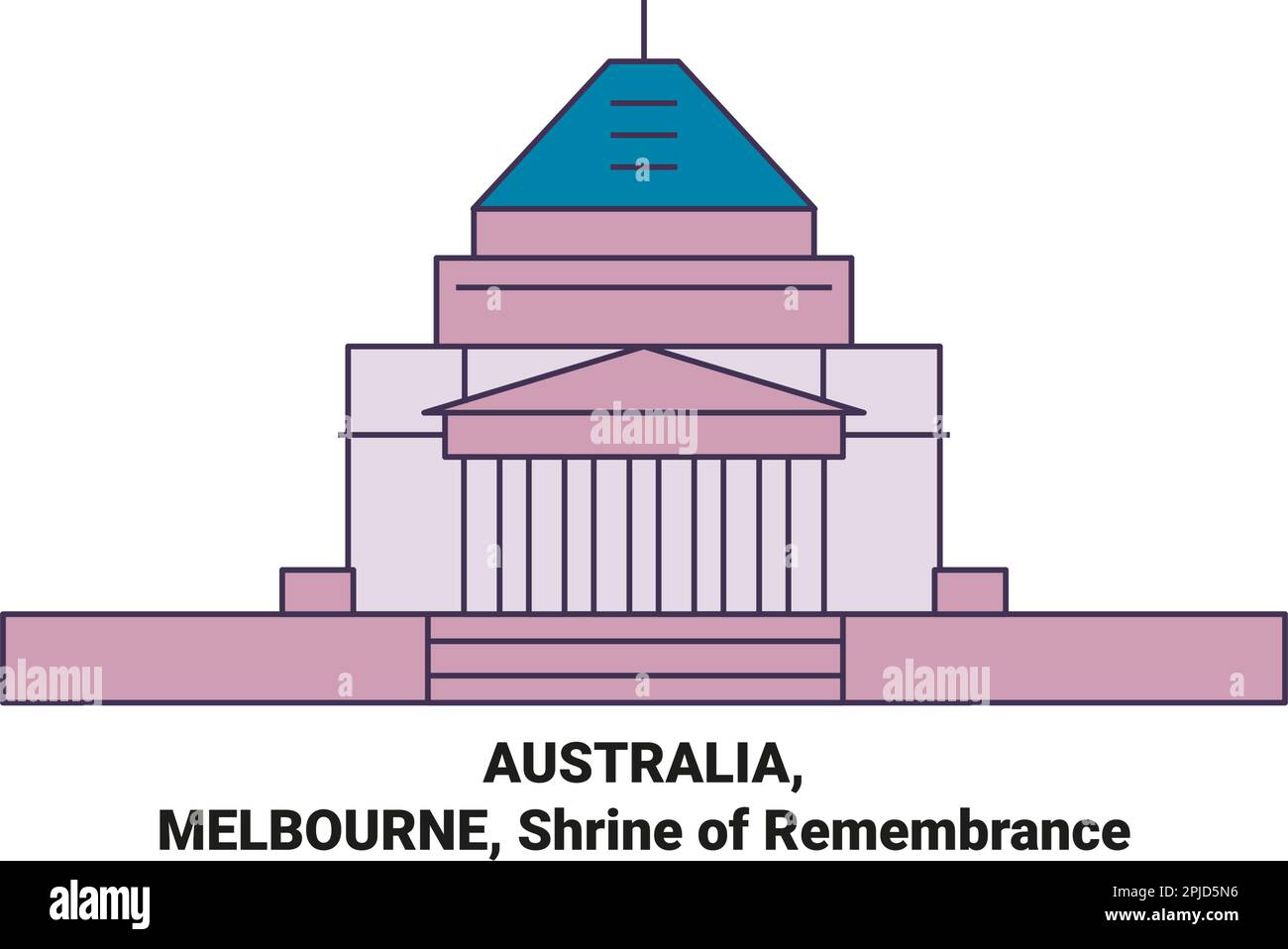 Australia, Melbourne, Shrine Of Remembrance travel landmark vector ...