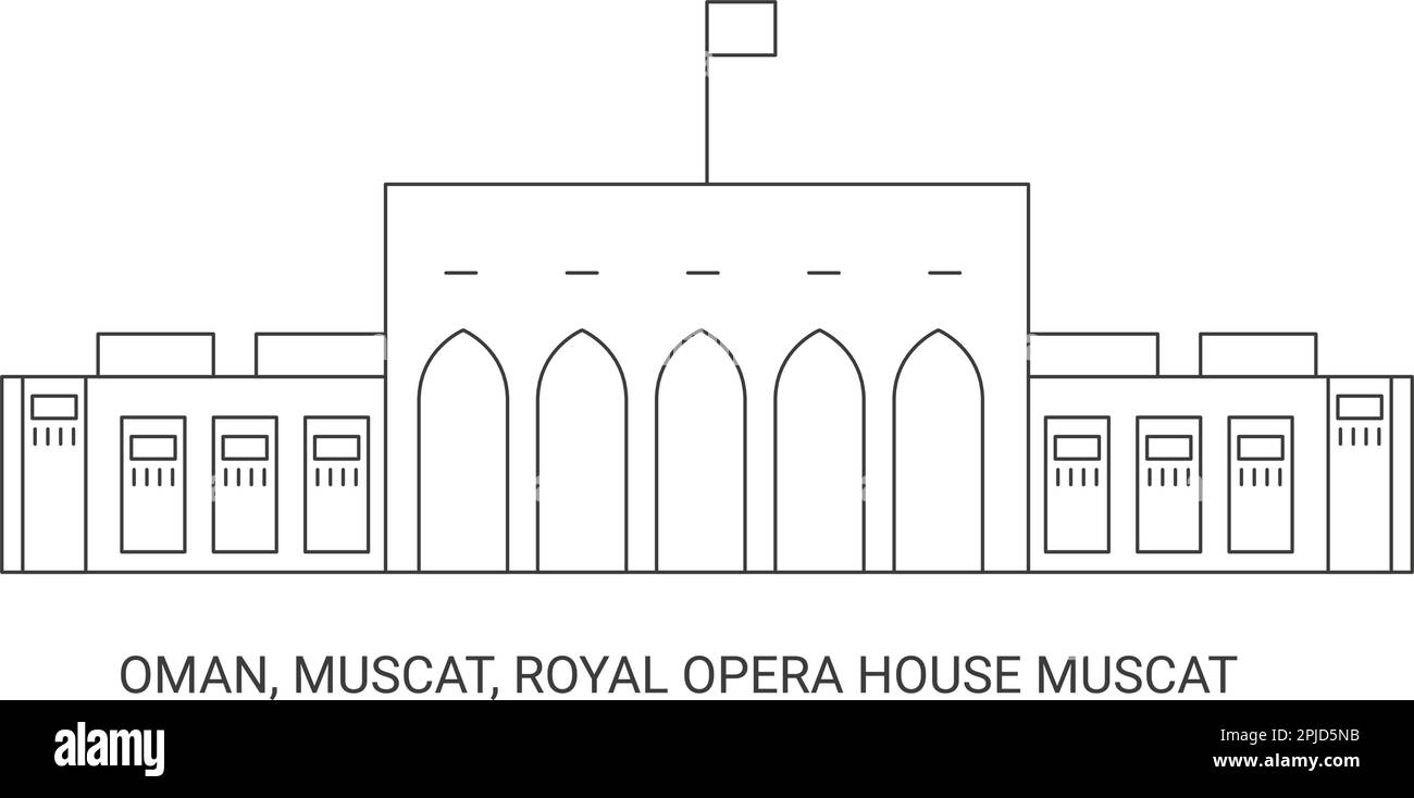 Oman, Muscat, Royal Opera House Muscat, travel landmark vector ...