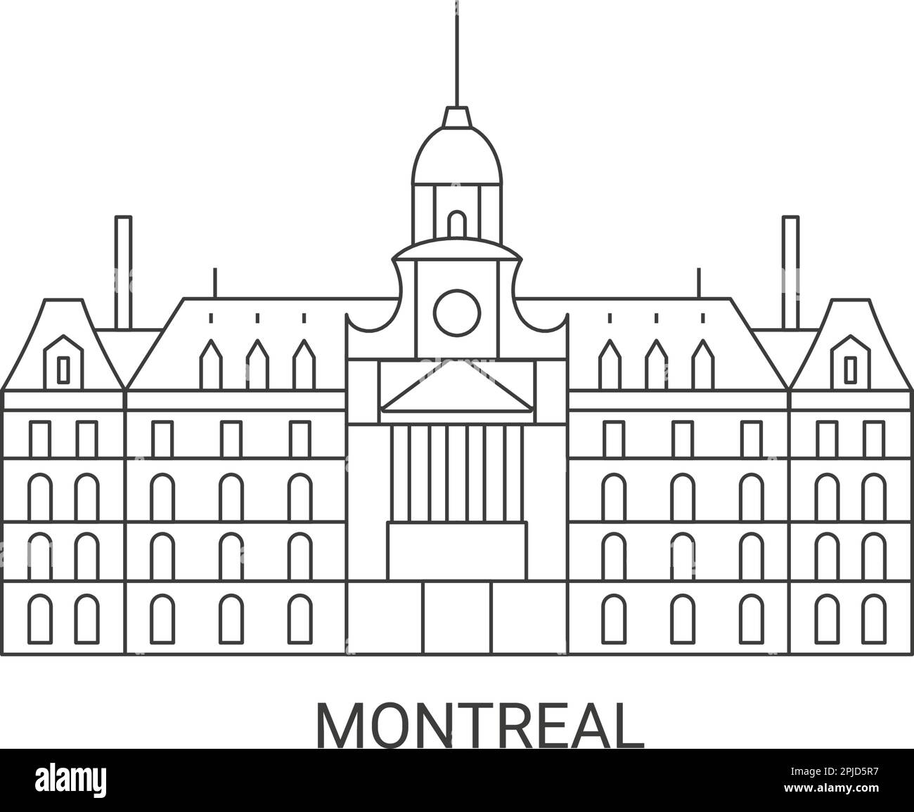 Canada, Montreal travel landmark vector illustration Stock Vector Image ...
