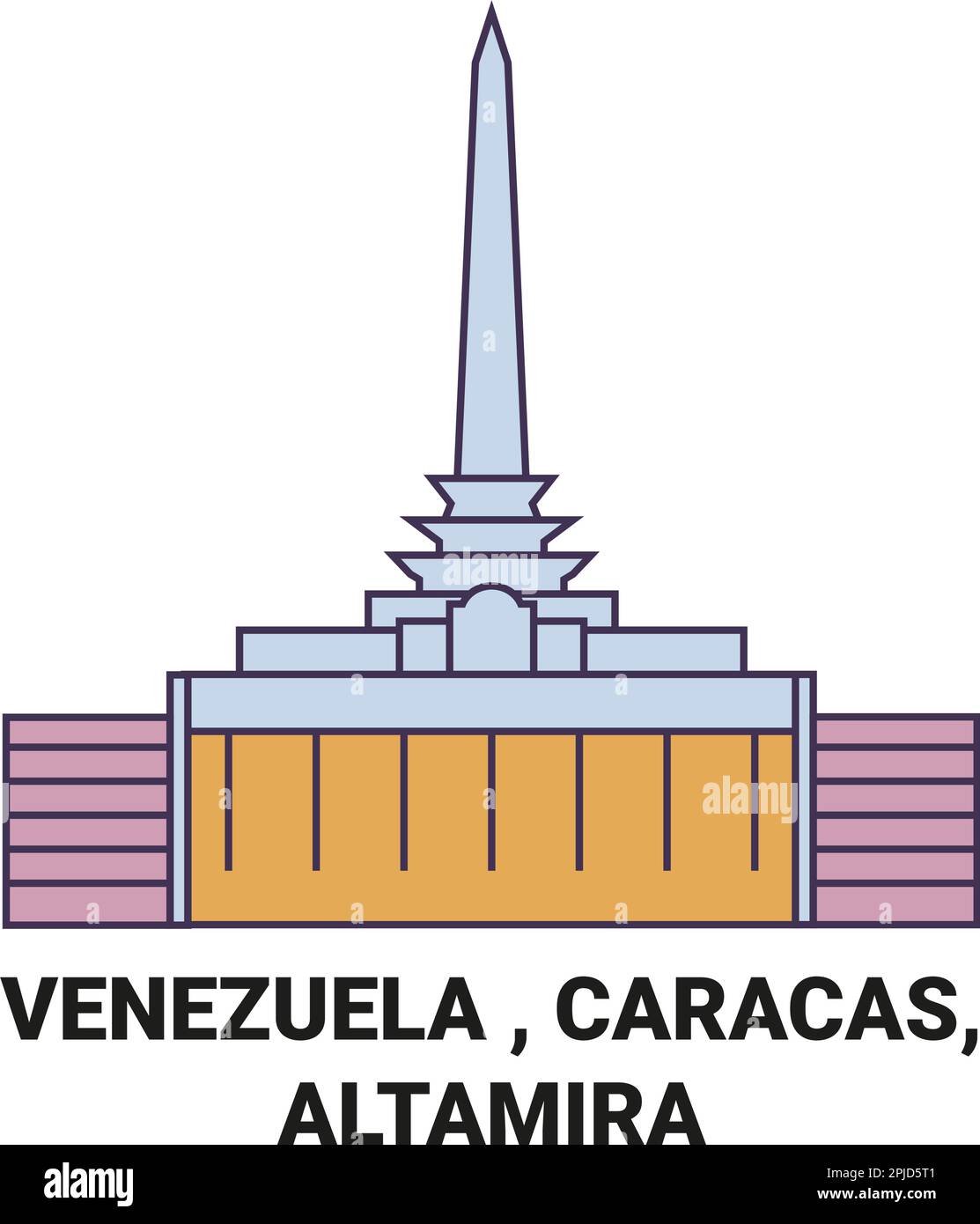 Venezuela , Caracas, Altamira travel landmark vector illustration Stock ...