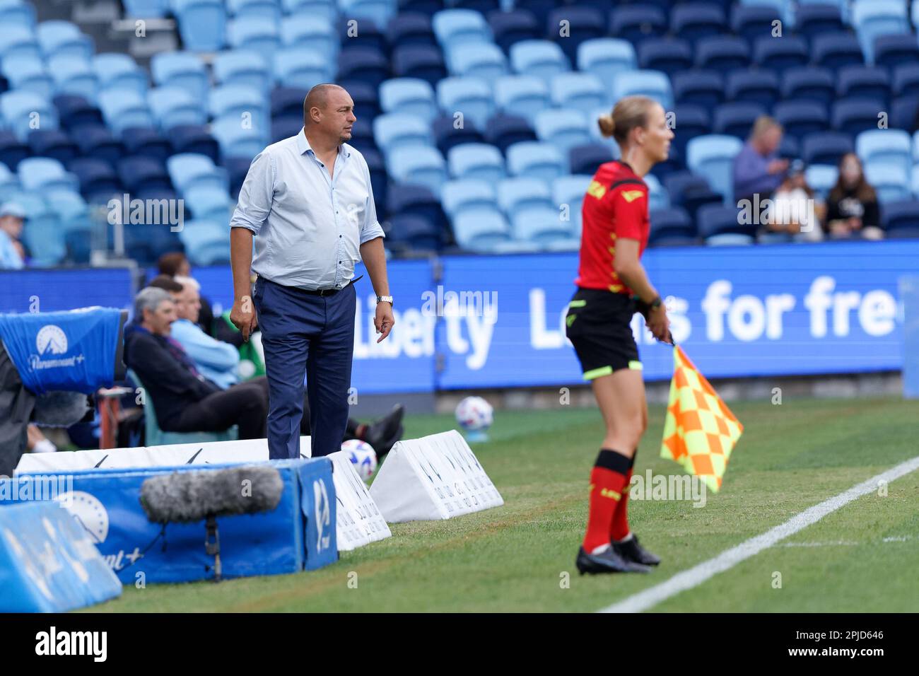 Coach, Ante Juric of Sydney FC looks on during the match between Sydney ...