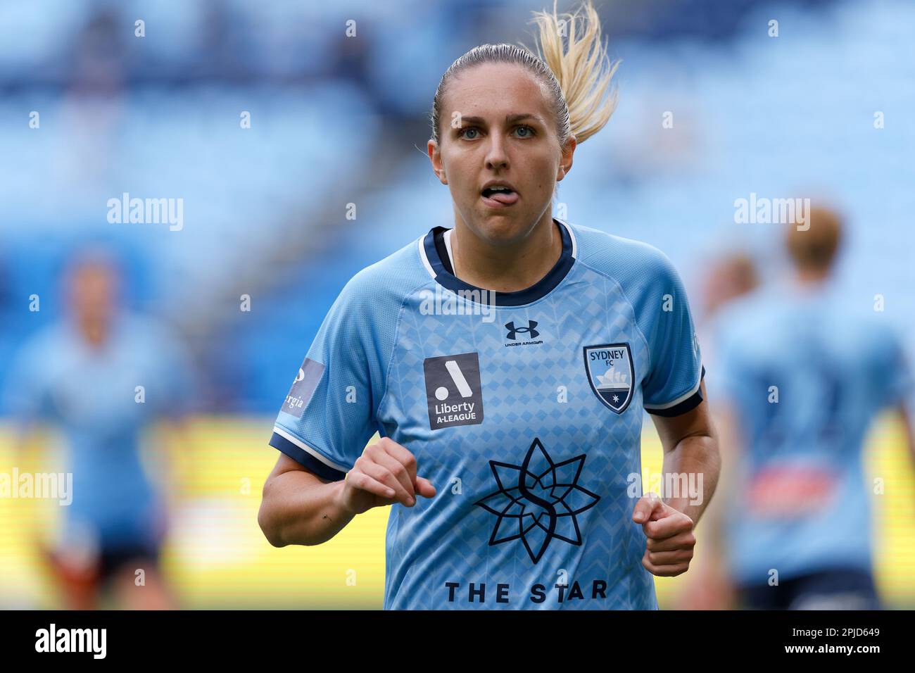Mackenzie Hawkesby of Sydney FC looks on during the match between ...