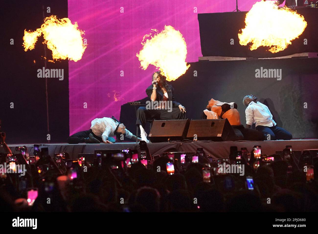 Dominican rapper Tokischa performs at the Axe Ceremonia music festival ...