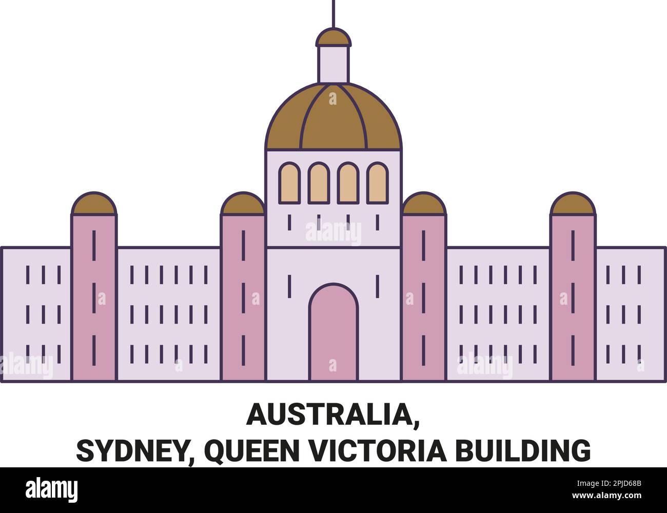 Australia, Sydney, Queen Victoria Building travel landmark vector ...