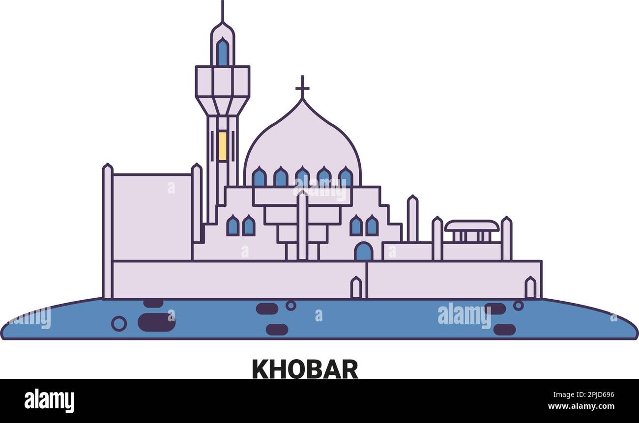 Saudi Arabia, Khobar travel landmark vector illustration Stock Vector ...