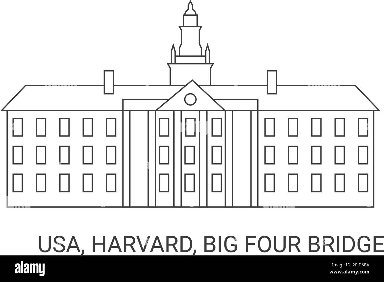 United States, Harvard, Big Four Bridge, travel landmark vector ...