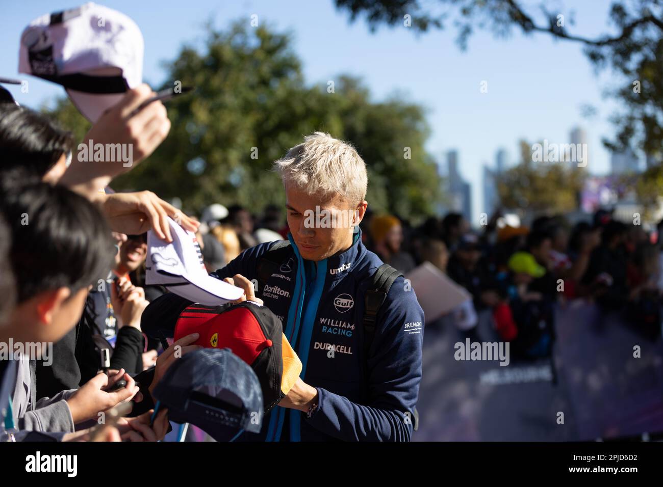 Melbourne, Australia, 2 April, 2023. Alex Albon signing autographs at ...