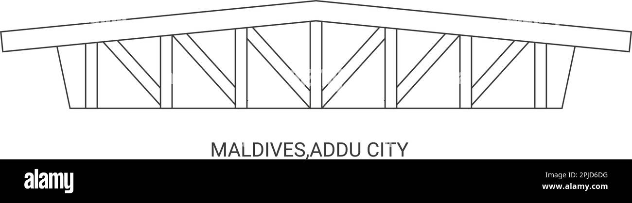 Maldives,Addu City, travel landmark vector illustration Stock Vector ...