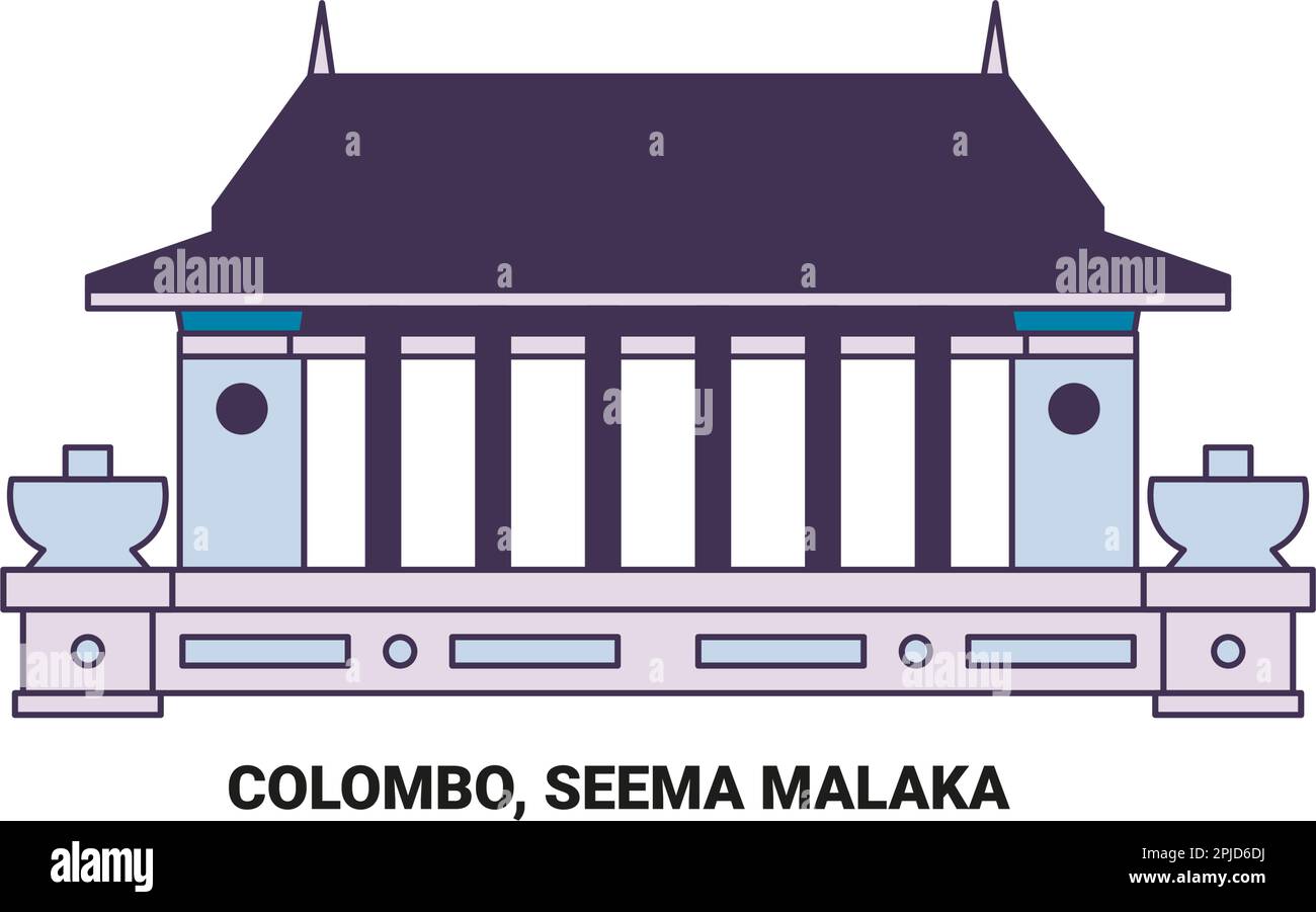 Sri Lanka, Colombo, Seema Malaka, travel landmark vector illustration ...