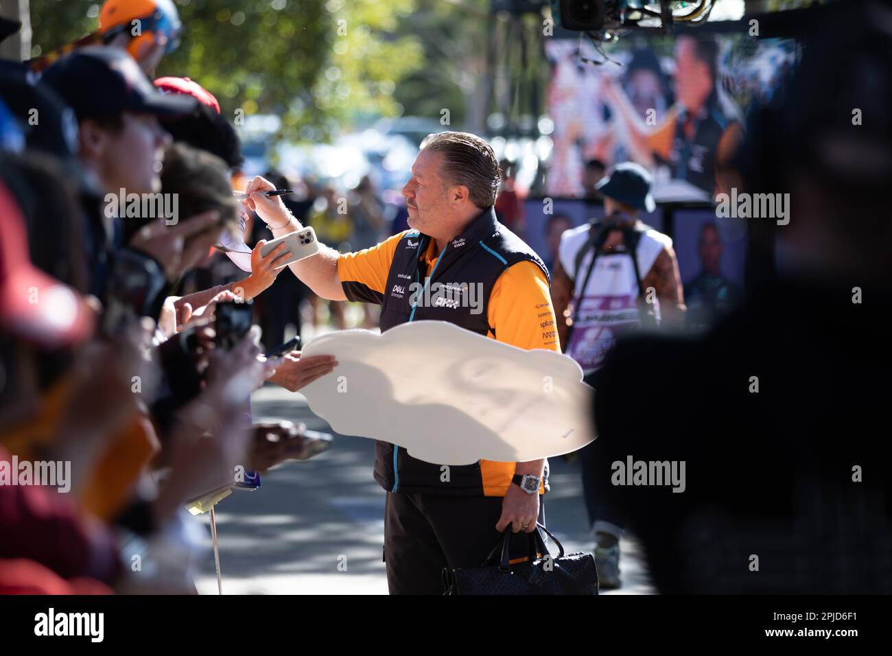 Melbourne, Australia, 2 April, 2023. Zac Brown signing autographs at ...