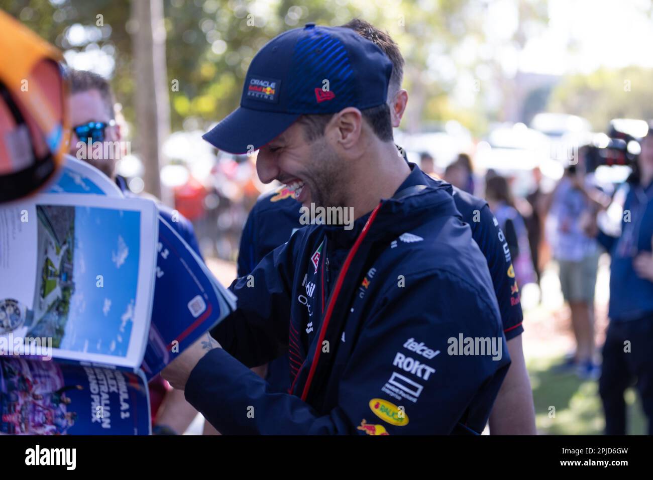 Melbourne, Australia, 2 April, 2023. Daniel Ricciardo signing ...