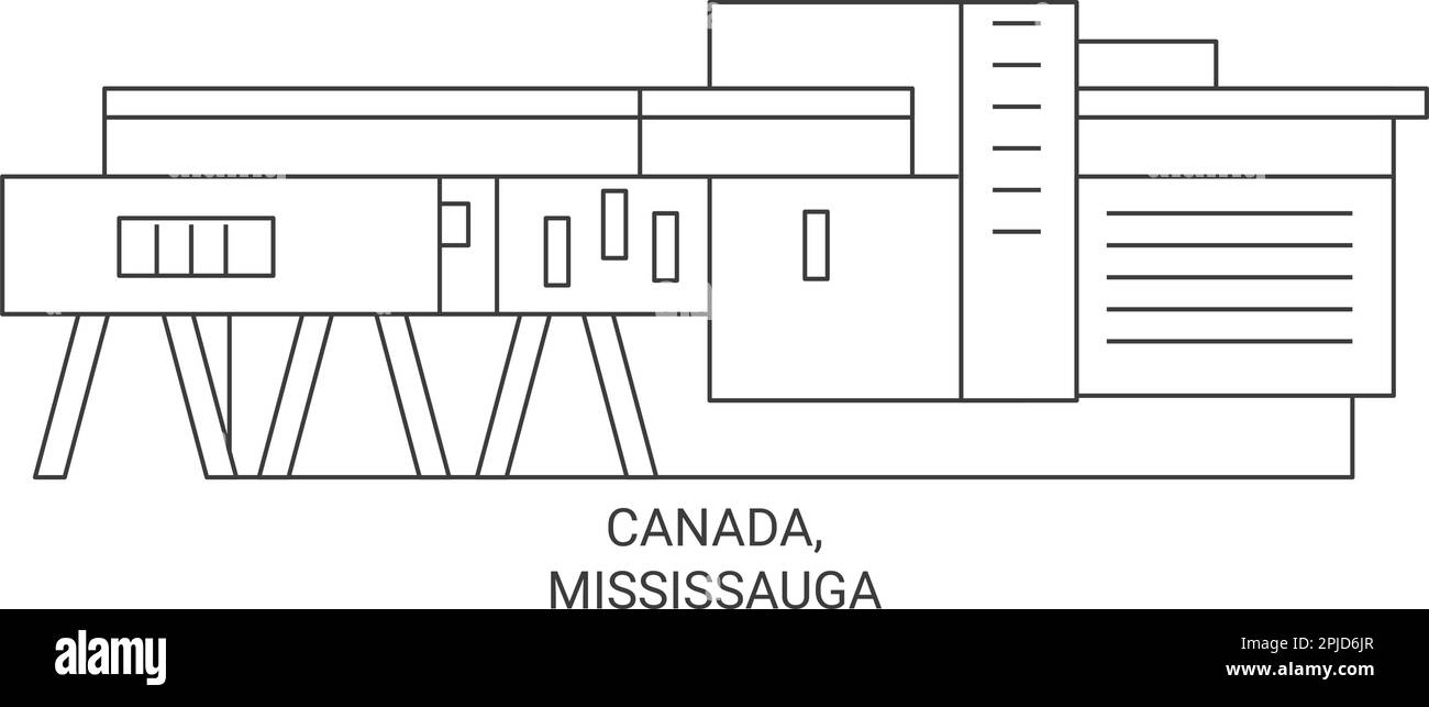 Canada, Mississauga travel landmark vector illustration Stock Vector ...