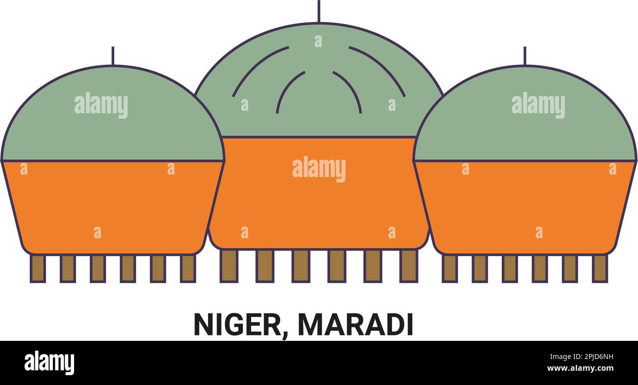Niger, Maradi, travel landmark vector illustration Stock Vector Image ...