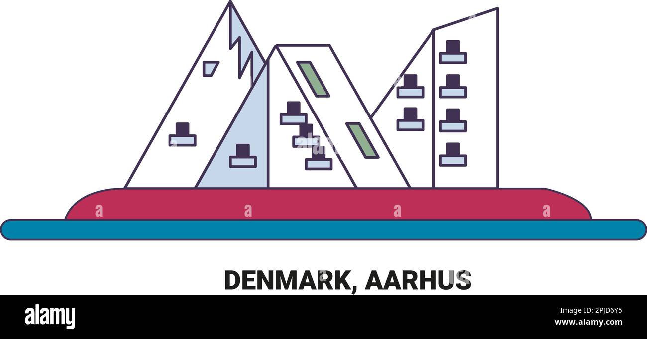 Denmark, Aarhus travel landmark vector illustration Stock Vector Image & Art - Alamy