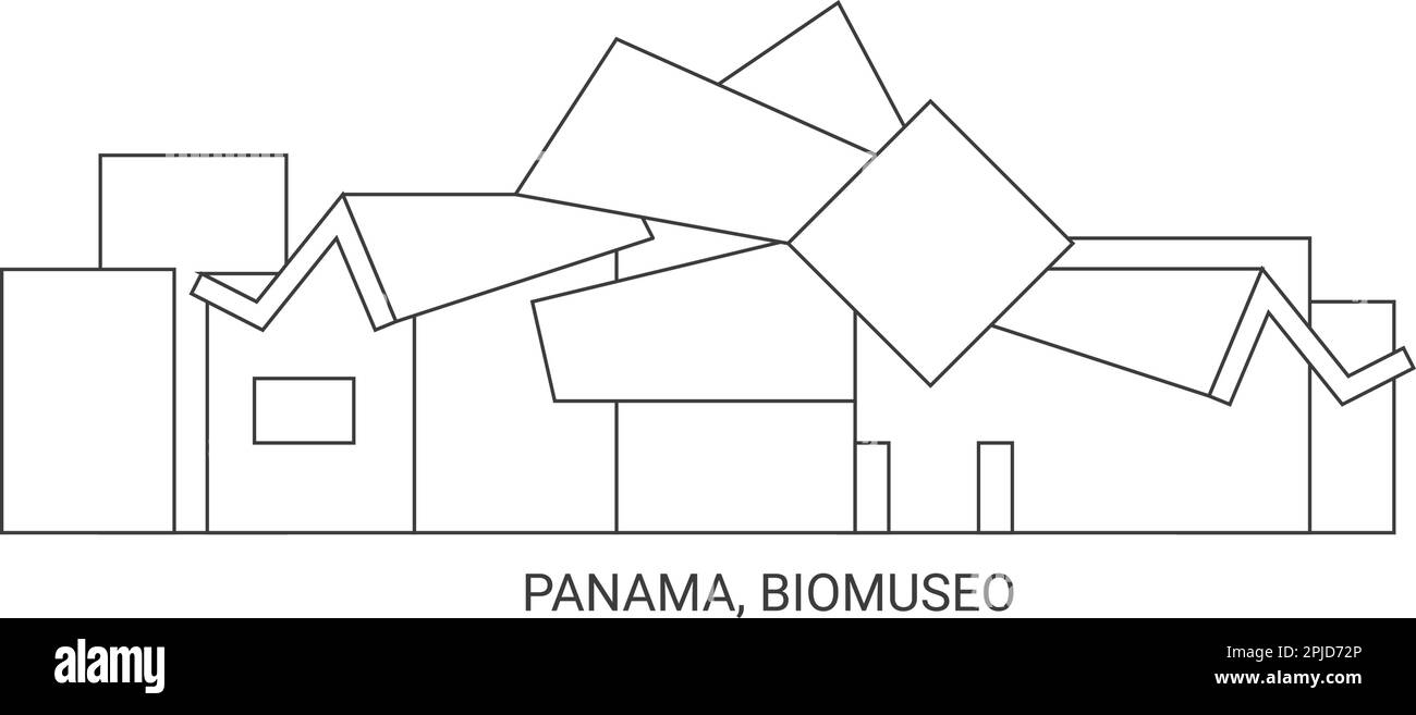 Panama, Biomuseo, travel landmark vector illustration Stock Vector ...