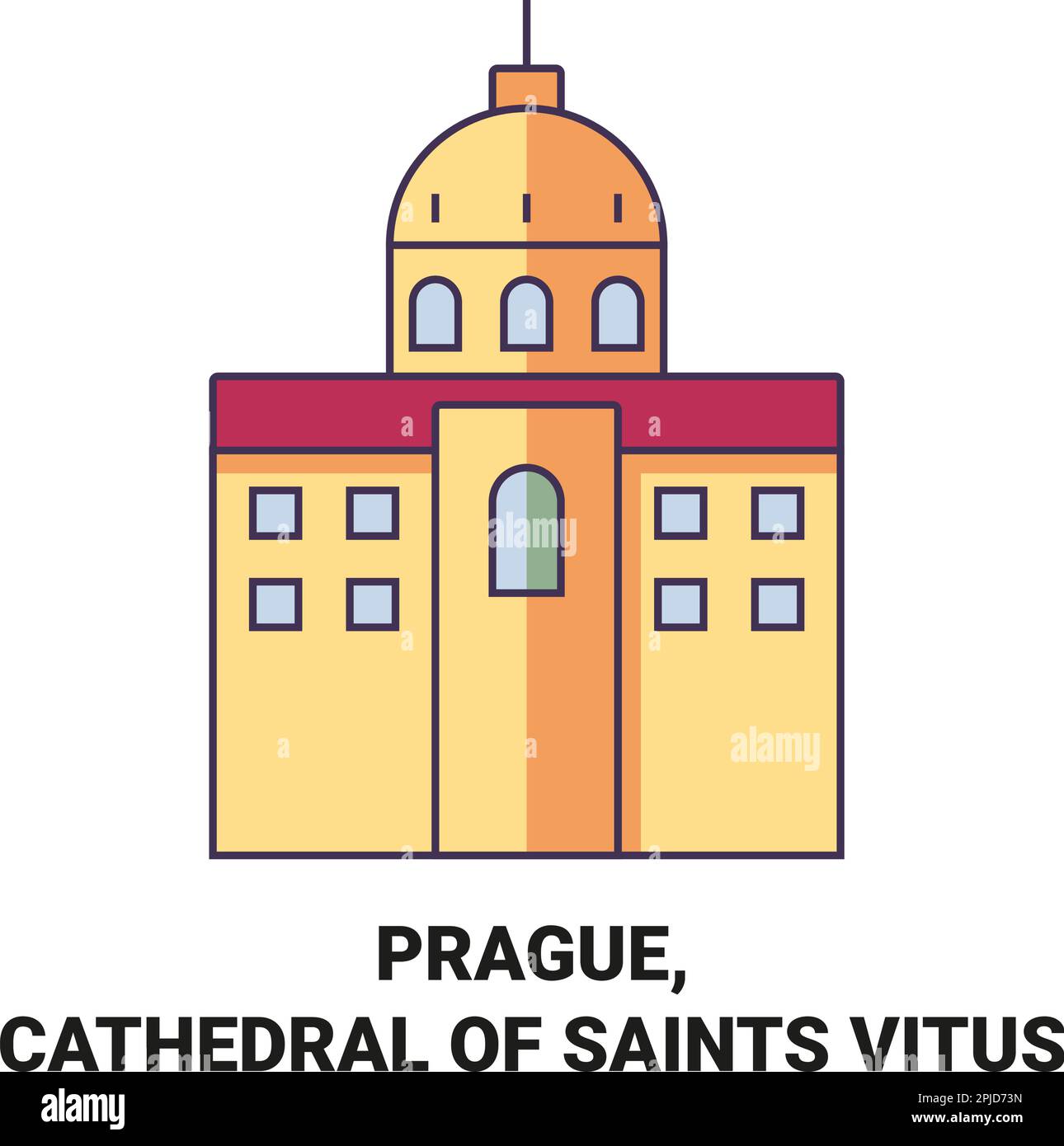 Prague cathedral tower gothic church Stock Vector Images - Alamy