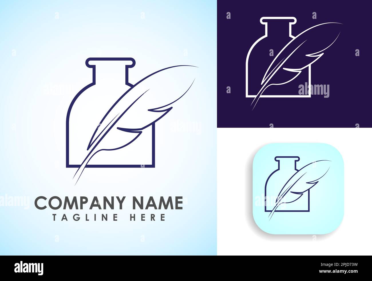 Feather logo design vector template. Feather logo for a writer or ...