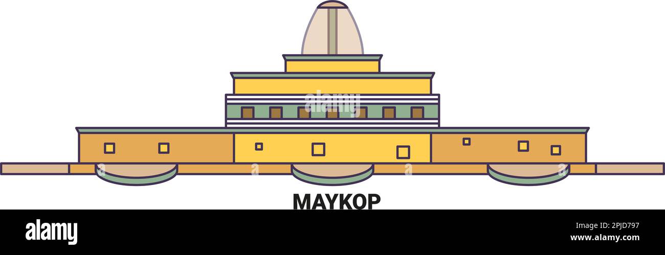 Russia, Maykop travel landmark vector illustration Stock Vector Image ...