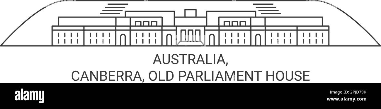 Australia, Canberra, Old Parliament House travel landmark vector illustration Stock Vector Image ...