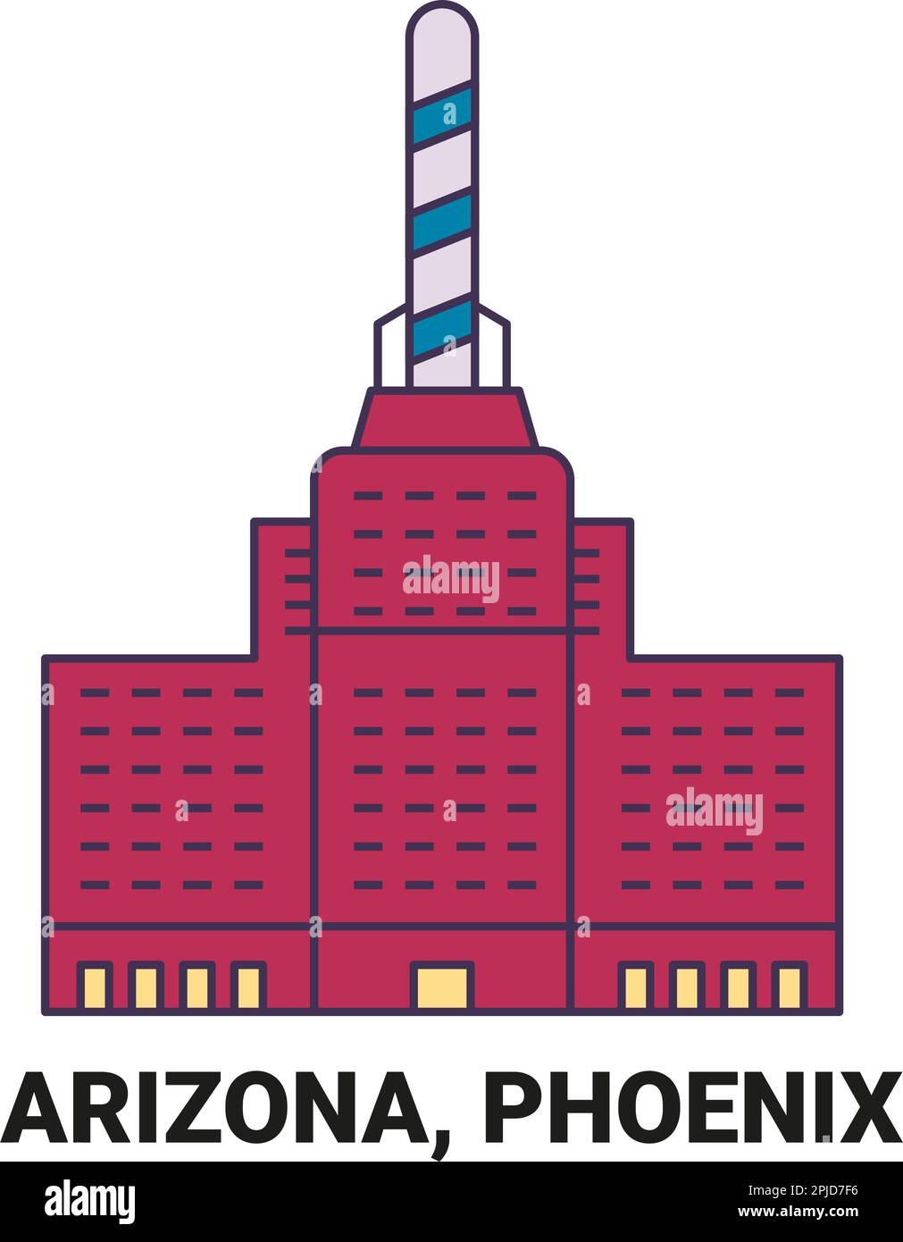 United States, Arizona, Phoenix travel landmark vector illustration ...