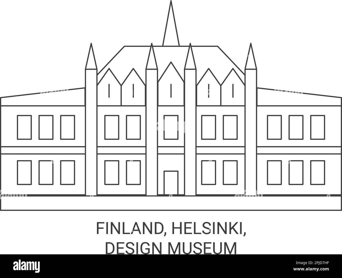 Finland, Helsinki, Design Museum travel landmark vector illustration ...