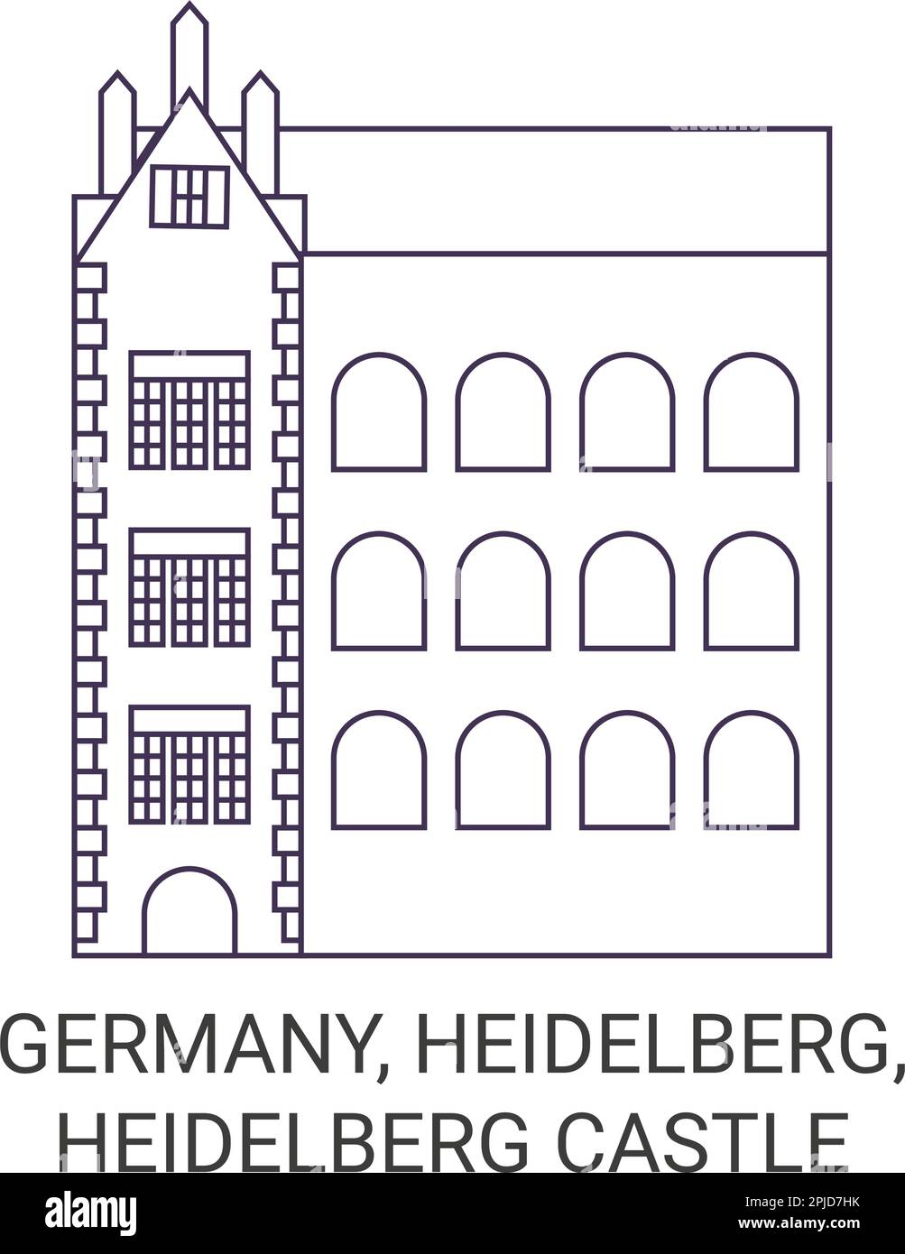 Germany, Heidelberg, Heidelberg Castle travel landmark vector ...