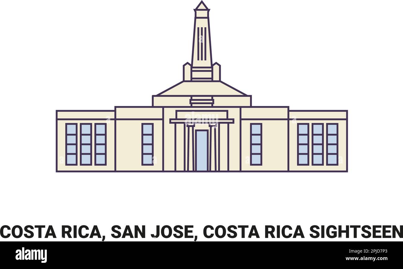 Costa Rica, San Jose, Costa Rica Sightseen travel landmark vector ...