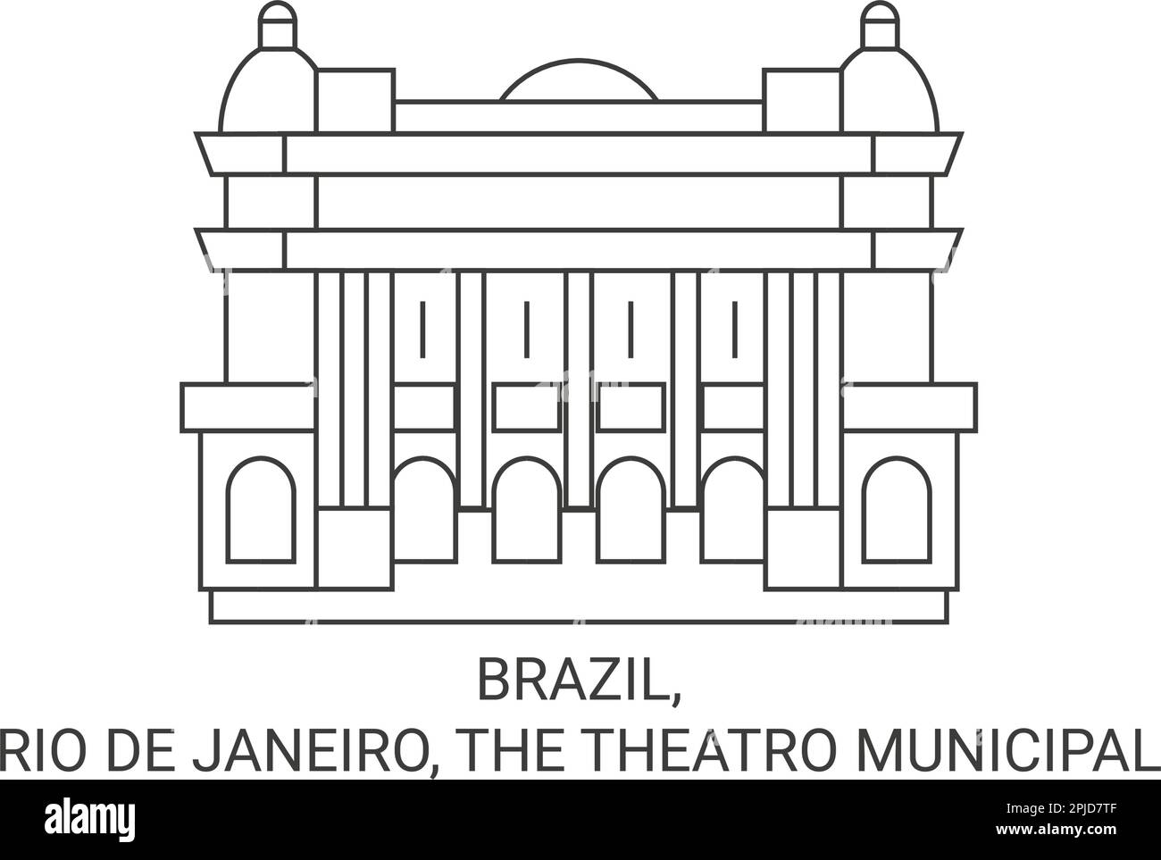 Brazil, Rio De Janeiro, The Theatro Municipal travel landmark vector ...