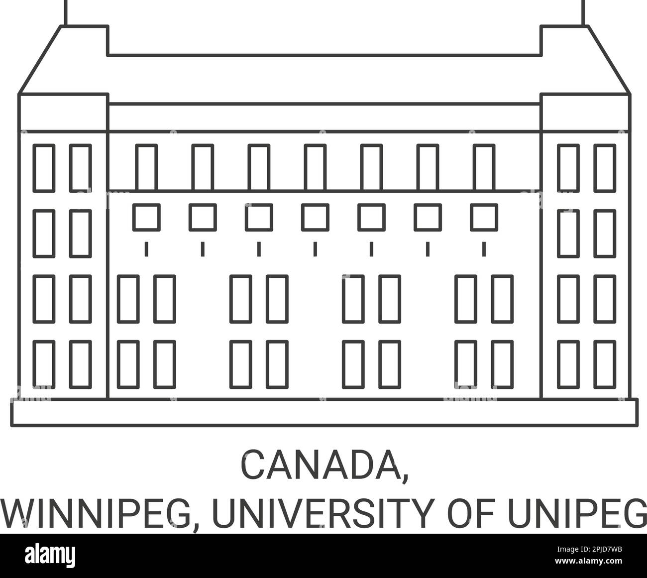 Canada, Winnipeg, University Of Unipeg travel landmark vector ...