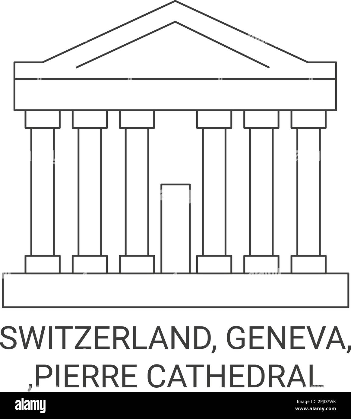 Switzerland, Geneva,Pierre Cathedral Cathedral travel landmark vector ...