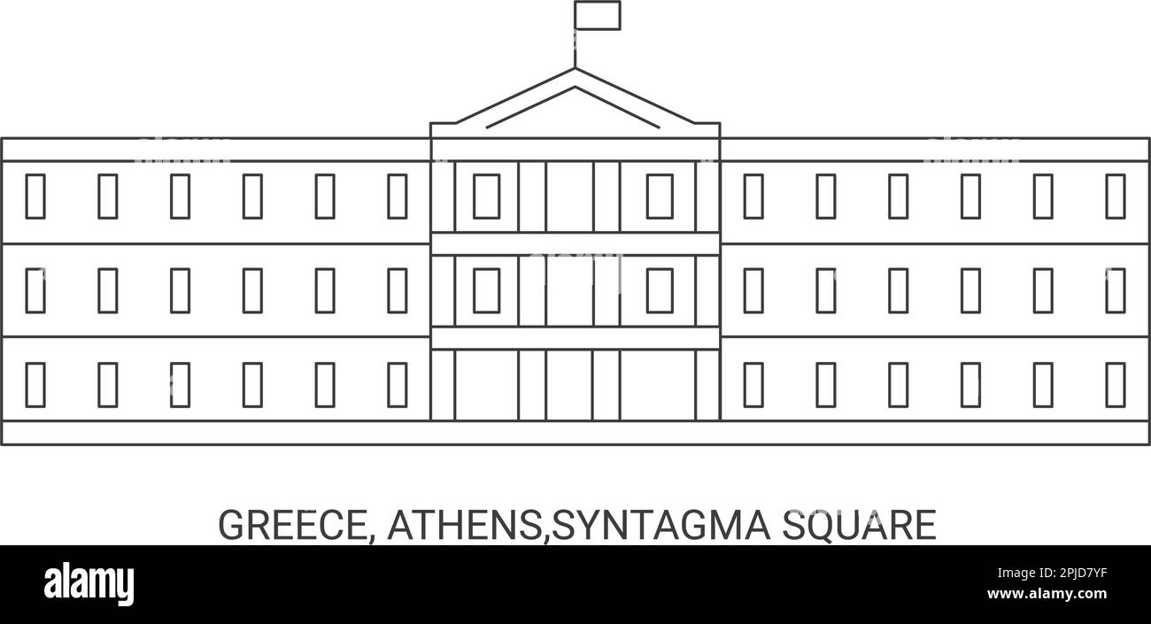 Greece, Athens,Syntagma Square, travel landmark vector illustration ...