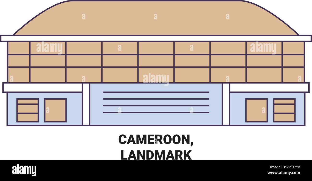Cameroon, Landmark travel landmark vector illustration Stock Vector ...