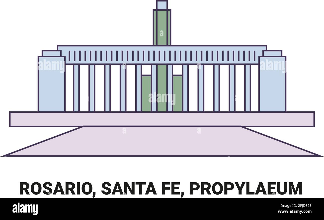 United States, Rosario, Santa Fe, Propylaeum, travel landmark vector ...