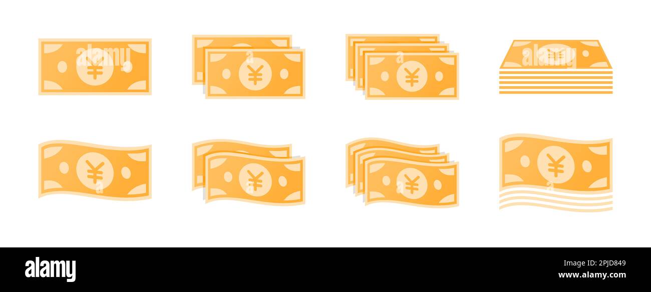 Japanese Yen Banknote Icon Set Stock Vector Image & Art - Alamy