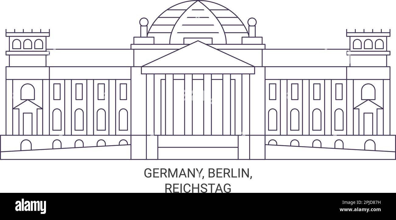 Germany, Berlin, Reichstag travel landmark vector illustration Stock ...