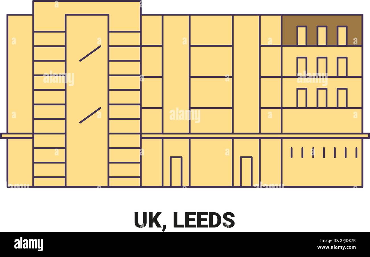 England, Leeds travel landmark vector illustration Stock Vector Image ...