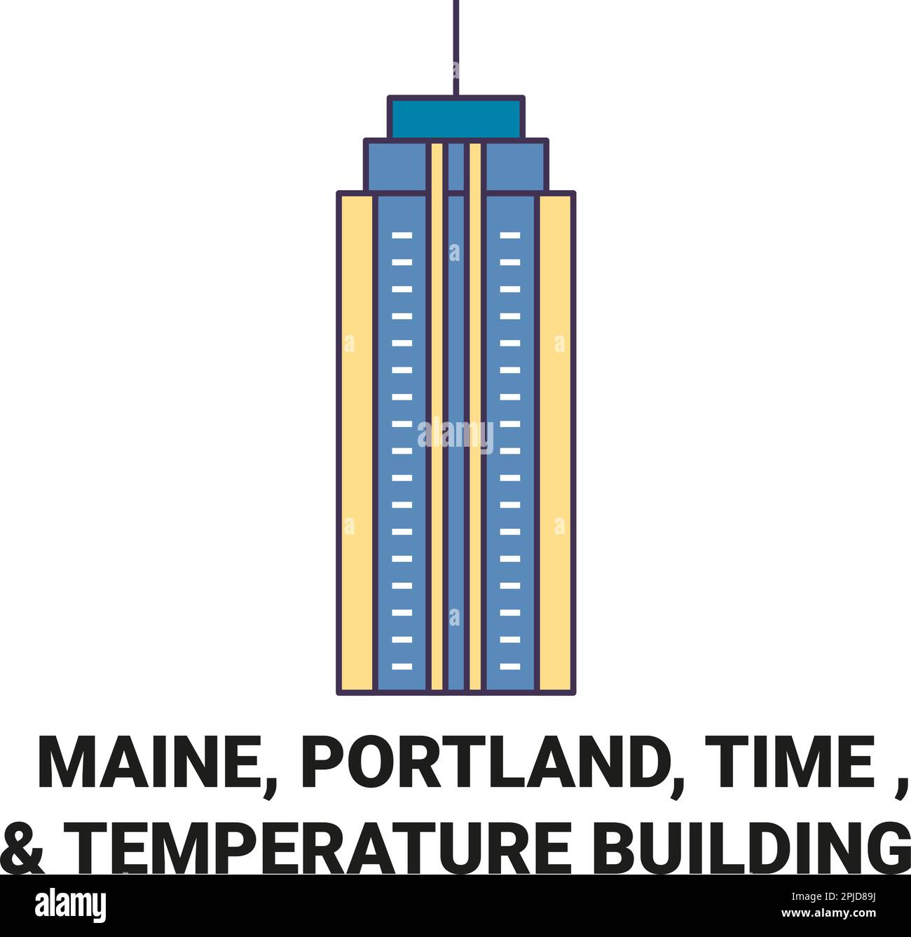 United States, Maine, Portland, Time , & Temperature Building travel ...