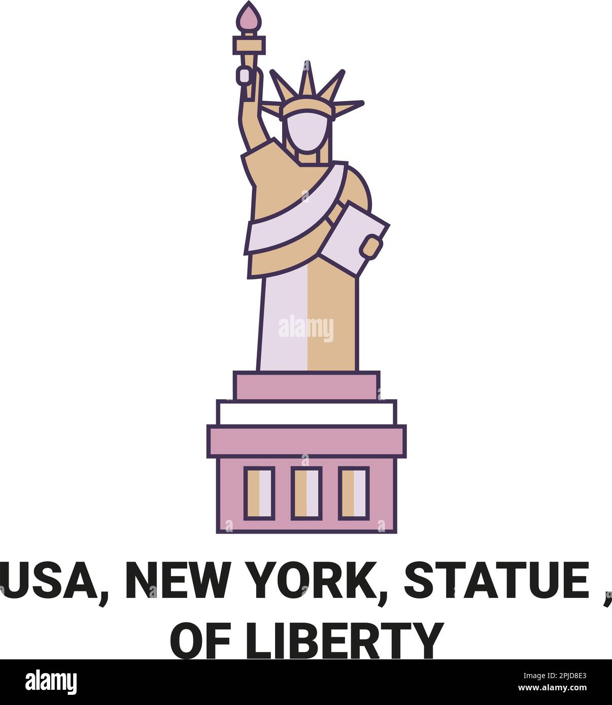 United States, New York, Statue , Of Liberty travel landmark vector ...