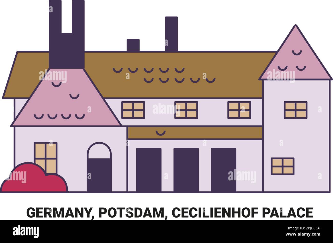 Germany, Potsdam, Cecilienhof Palace travel landmark vector ...