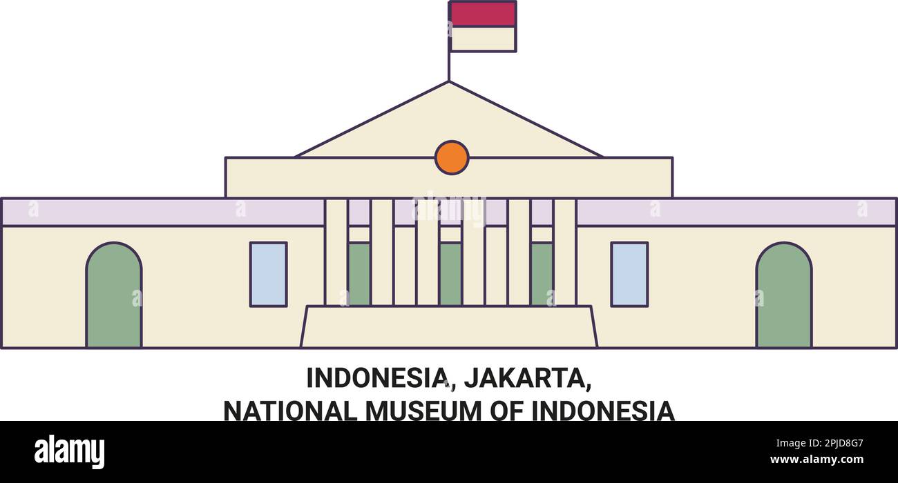 Indonesia, Jakarta, National Museum Of Indonesia travel landmark vector ...