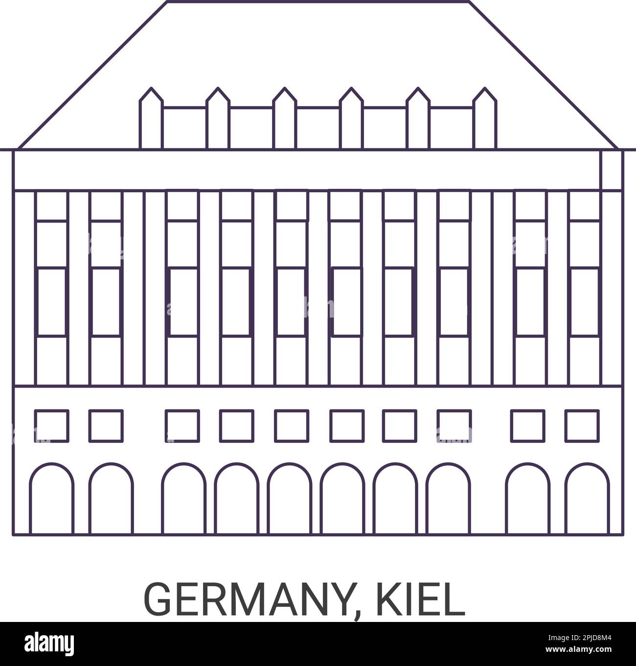 Germany, Kiel travel landmark vector illustration Stock Vector Image ...