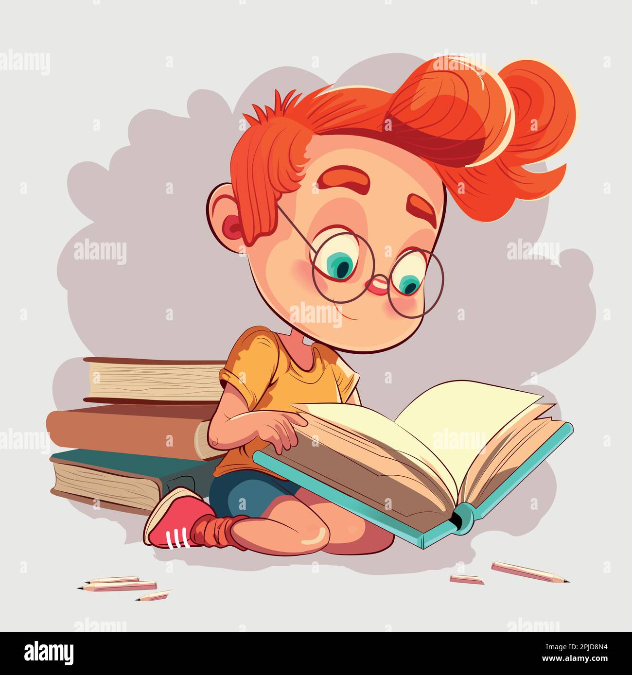 Happy kids and book. Children reading a book Back to School Concept ...