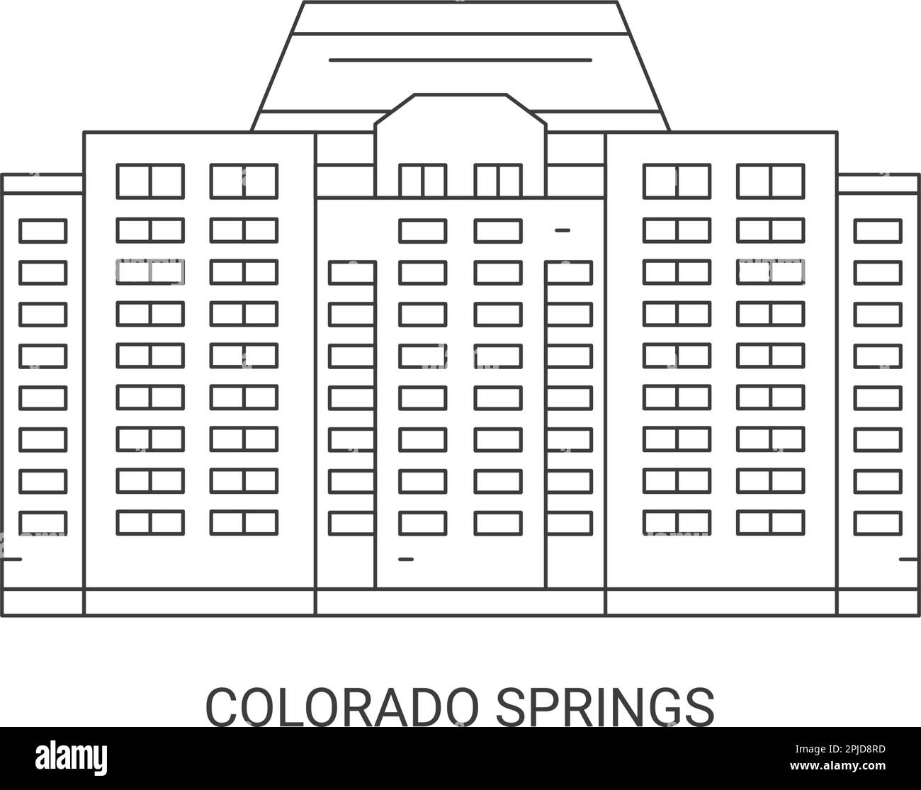 Usa Colorado Springs Travel Landmark Vector Illustration Stock Vector Image And Art Alamy