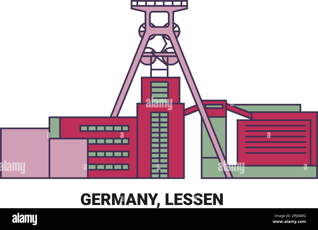 Germany, Lessen, Industry travel landmark vector illustration Stock ...